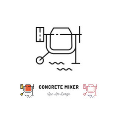 Concrete mixer icon isolated on white Royalty Free Vector