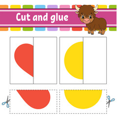 Cut and play flash cards color puzzle education Vector Image