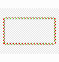 Candy cane frame with holly on white Royalty Free Vector
