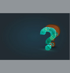 Realistic glitch font character question mark Vector Image