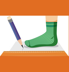 Measuring foot size Royalty Free Vector Image - VectorStock