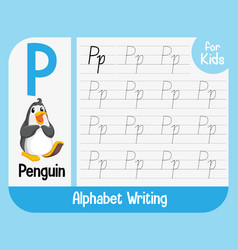 Letter p is for penguin cartoon alphabet Vector Image