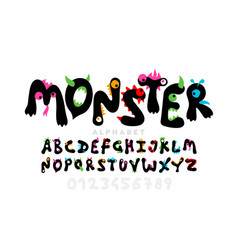 Cartoon children cute and funny monster alphabet Vector Image