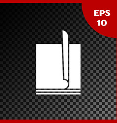 White file document icon isolated on transparent Vector Image