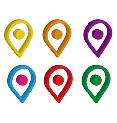 3d pin icon set Royalty Free Vector Image - VectorStock