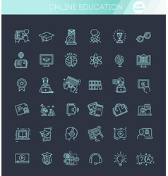 E-learning online education elements Royalty Free Vector