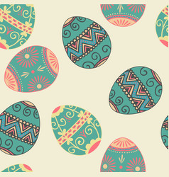 Easter seamless pattern with painted eggs Vector Image