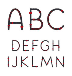 Font alphabet letters from dreadlocks Royalty Free Vector
