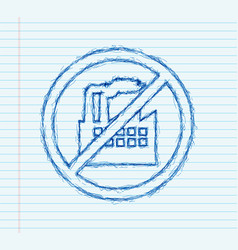 No factory for concept design silhouette neon Vector Image