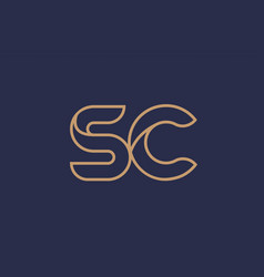 Grey blue alphabet letter sc s c logo icon design Vector Image