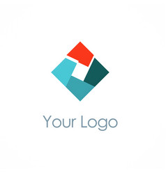 Square data technology logo Royalty Free Vector Image