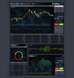 Interface for trading app user ui for trade data Vector Image