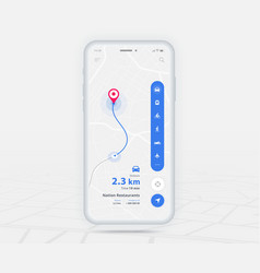 Map gps navigation app ux ui concept Royalty Free Vector