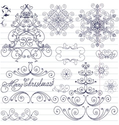 Christmas doodle frame Royalty Free Vector Image