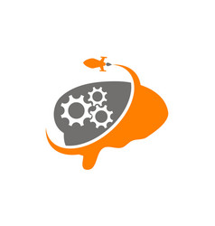 Rocket brain logo icon design Royalty Free Vector Image