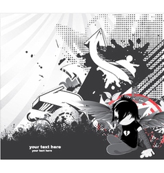 Emo kid with 3d arrows Royalty Free Vector Image