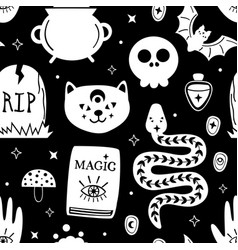 Elements for magician seamless pattern Royalty Free Vector