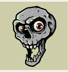 Zombie head horror cartoon Royalty Free Vector Image