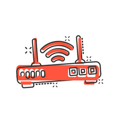 Wifi router icon in comic style broadband cartoon Vector Image
