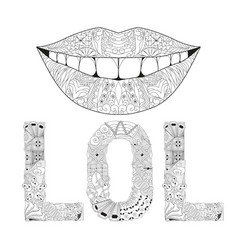 Word lol with hashtag for coloring decorative Vector Image