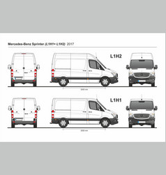 Mercedes sprinter cargo van l1h1 fwd 2018 Vector Image