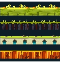 Water Platformer Level Floor Design Set Royalty Free Vector