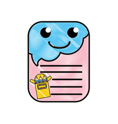 Smile and cute note paper kawaii Royalty Free Vector Image