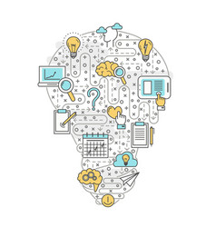 Knowledge one line drawing Royalty Free Vector Image