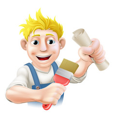 Cartoon painter Royalty Free Vector Image - VectorStock