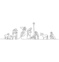 Bible scene of holy family Royalty Free Vector Image