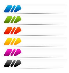 Rounded button banner backgrounds in 5 colors Vector Image