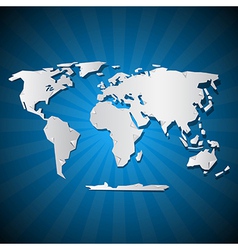 Retro paper world map on red background Royalty Free Vector