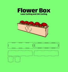 Box-flower -lasercutting Royalty Free Vector Image