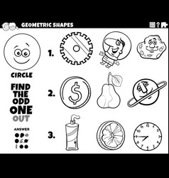 Circle shape objects educational game for kids Vector Image