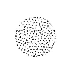 Circle contours alphabet black and white simple Vector Image