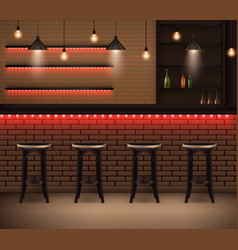 Bar interior realistic background Royalty Free Vector Image