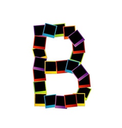 Alphabet T with colorful polaroids Royalty Free Vector Image