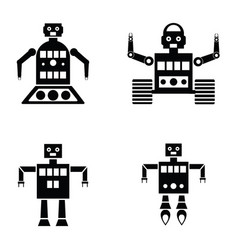 Robot parts icon set Royalty Free Vector Image