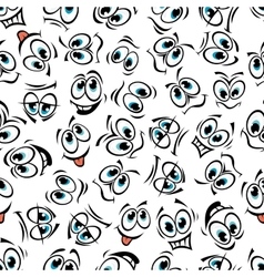Seamless cartoon smiley faces characters pattern Vector Image