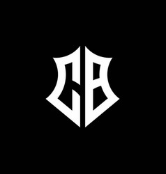 Cb monogram logo with shield shape design template