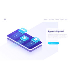 3d isometric user interface development Royalty Free Vector