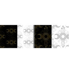 Magic mystic moon black and white seamless Vector Image