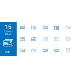 5 debit icons Royalty Free Vector Image - VectorStock