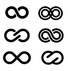 Black infinity symbol icon concept of infinite Vector Image