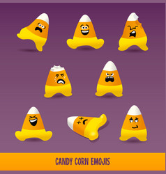 Collection of cartoon candy corn smileys Vector Image