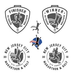 Running logo templates set Royalty Free Vector Image