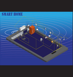 Home security isometric flowchart Royalty Free Vector Image