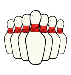 Ten pin bowling comic cartoon Royalty Free Vector Image