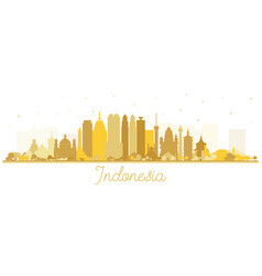 Surabaya indonesia city skyline silhouette hand Vector Image
