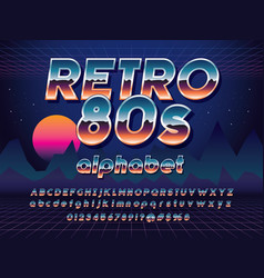 Retro font Royalty Free Vector Image - VectorStock